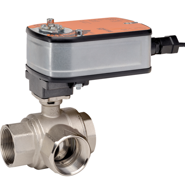 B308B+LF24-S US - Valvula Belimo, Caracterizada, 3 Vias, 1/2in, On/Off – SASE Controls