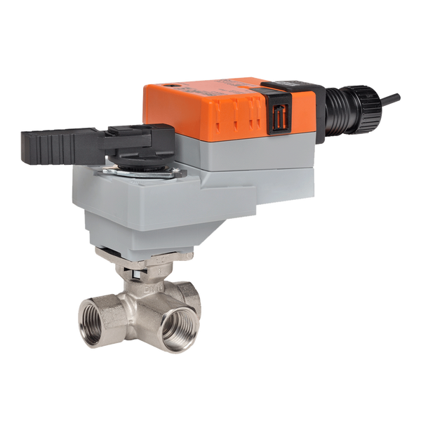 B322+LRB24-SR - Válvula Belimo, Caracterizada, 3 Vías, 1in, 2-10Vdc, 2 – SASE Controls