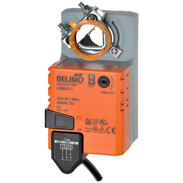 LMX24-3-X1 - Belimo Valve Actuator, On/Off, Flotante, 24Vac, 24Vdc – SASE Controls